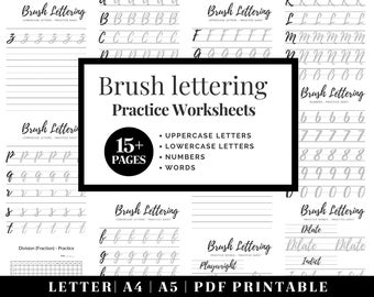 Learn Modern Calligraphy Printable Hand Lettering Worksheet Brush ...