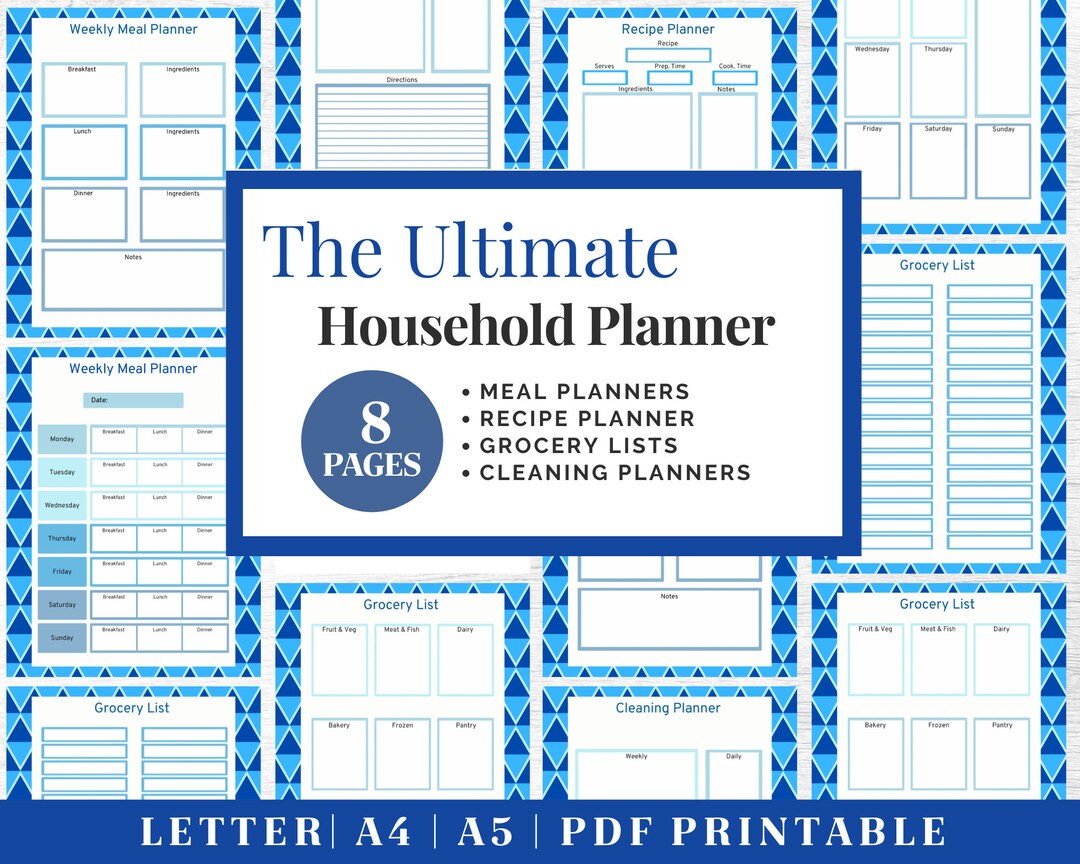 Printable Household Planner | Home Planner | to Do List Planner ...
