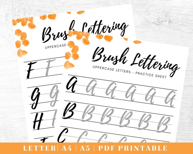 Learn Modern Calligraphy | Printable Hand Lettering Worksheet | Brush ...