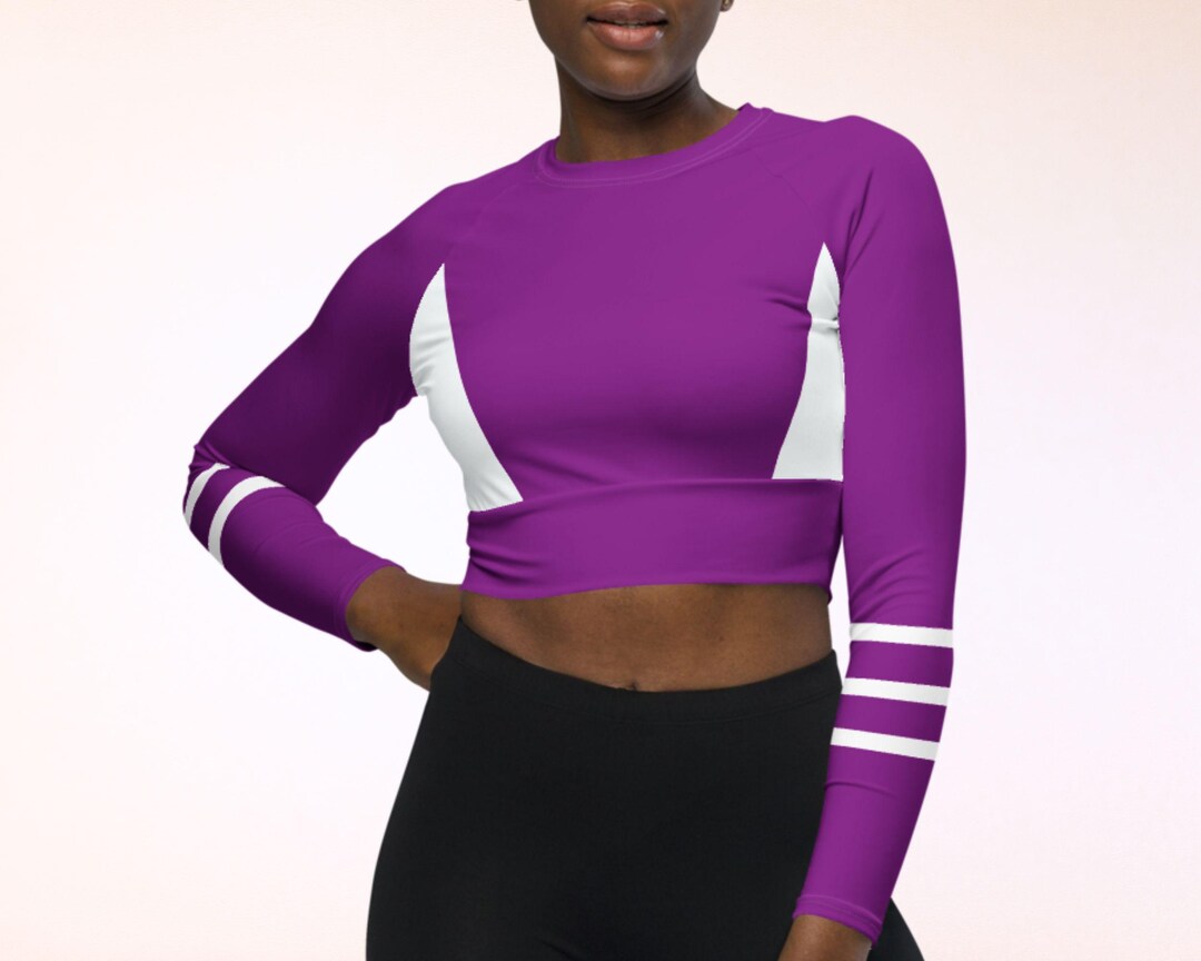 UPF 50+ Rash Guard, Fuchsia Pink & White, Soft Breathable Recycled Eco ...