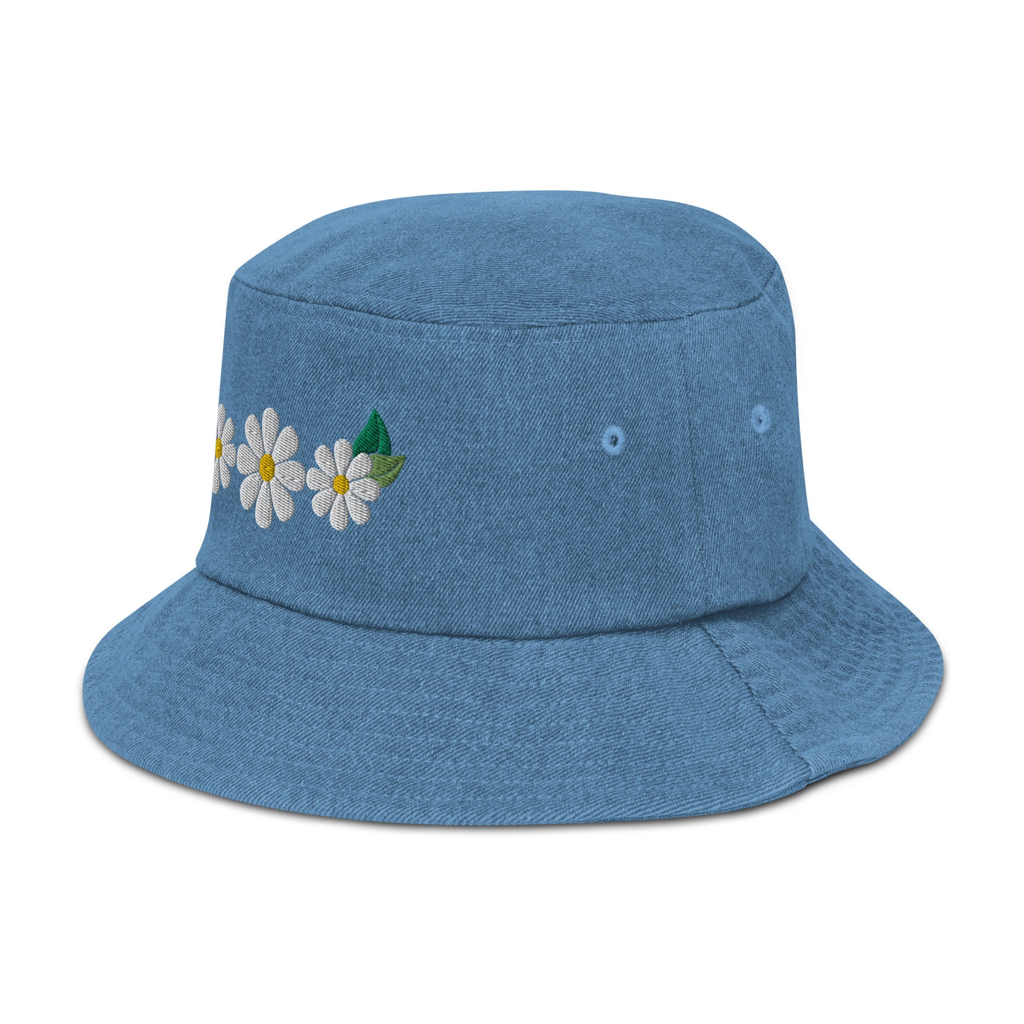 Daisy Flower Bucket Hat, 1960s Flower-power Vibes, Cotton Floral ...
