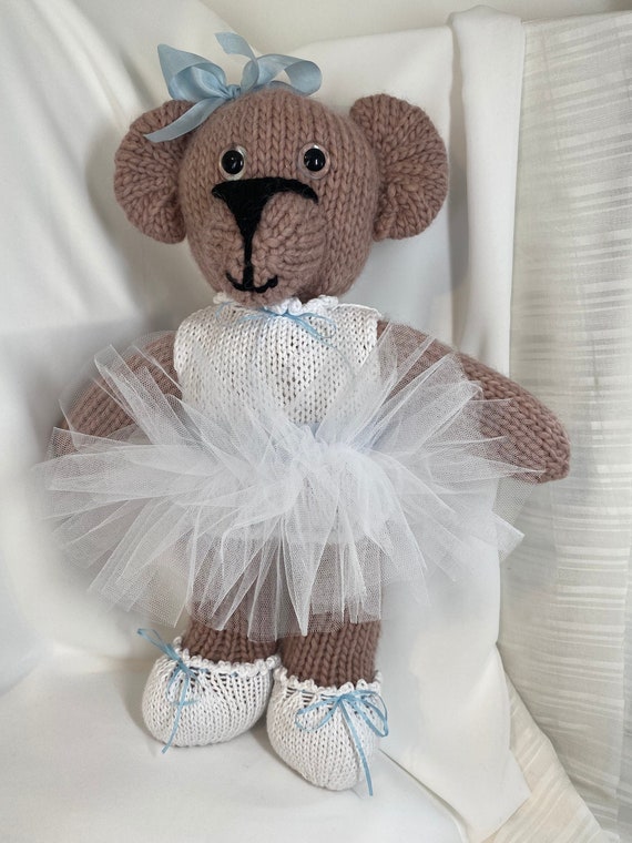 Beautiful Pure Wool Hand Knitted Unique Teddy Bear - Etsy