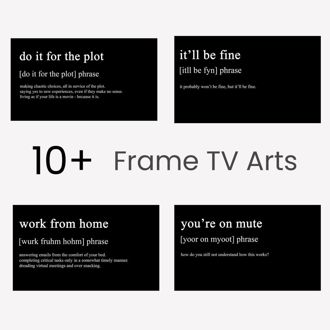 Motivational Samsung Frame TV Art Bundle, Hisense Canvas Art, Pun Wall ...