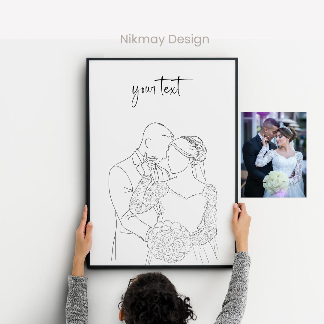 Custom Line Drawing, Faceless Portrait, Couple Line Art, Personalized ...