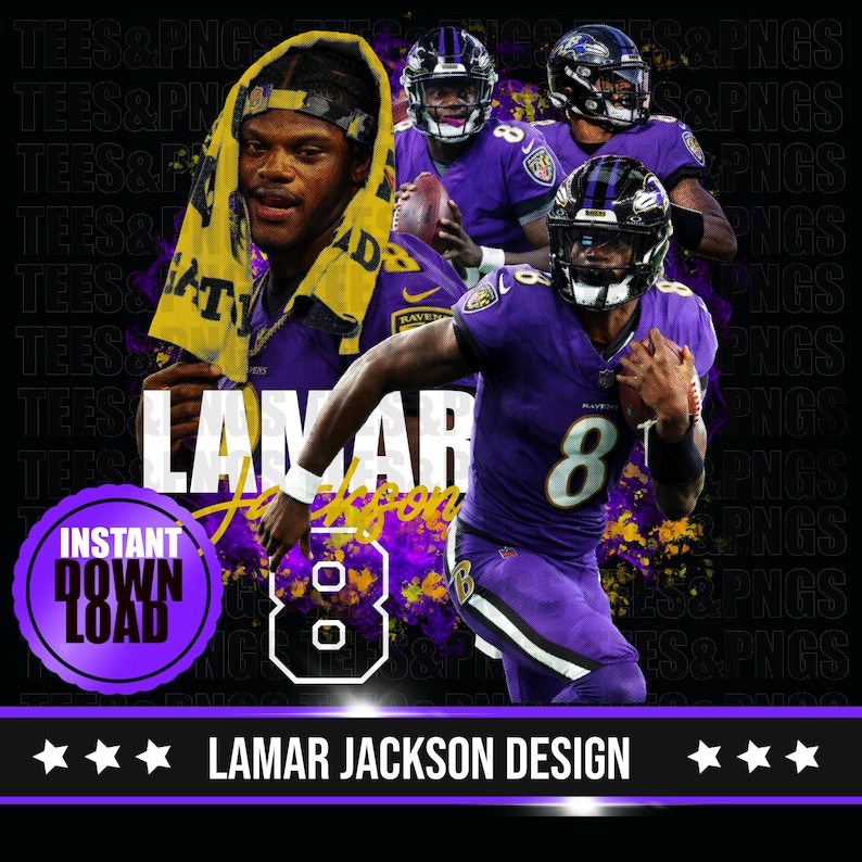 Lamar Jackson PNG Design Instant Download - Etsy