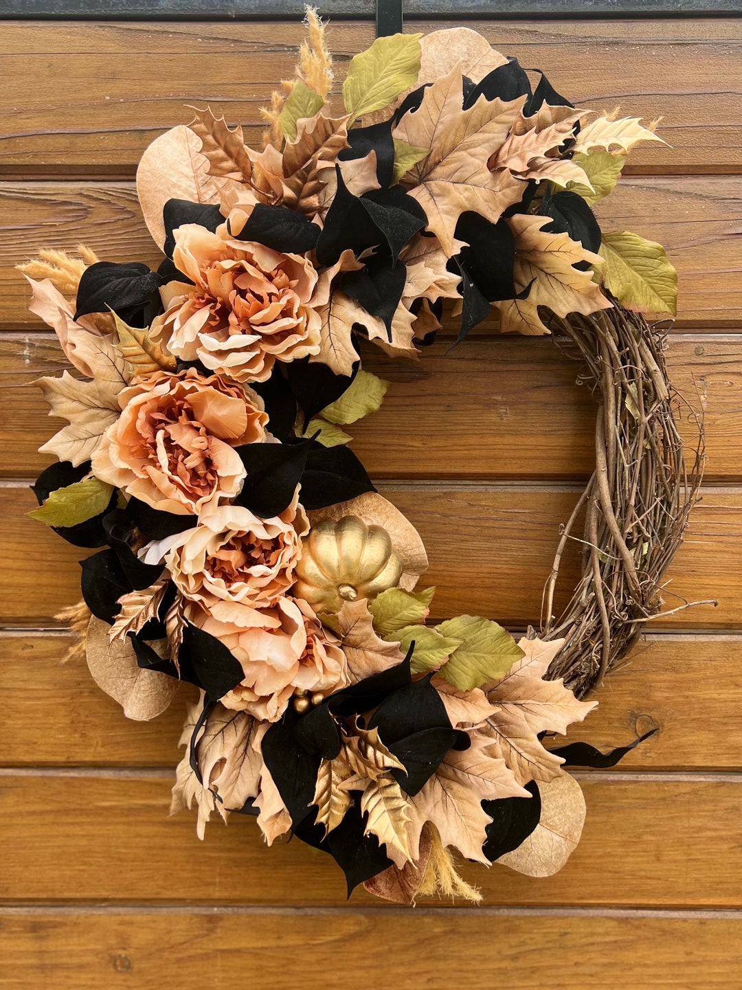 Elegant Fall Wreath. Autumn Wreath for Thanksgiving. Glamoween ...