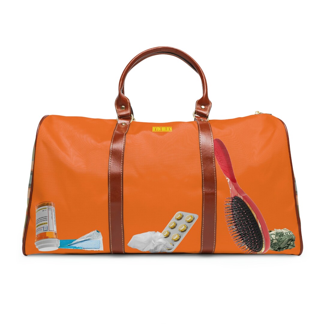 DEVIN HOLDEN Night Out Vegan Travel Bag Pills, Gum, Money Hermes Orange ...