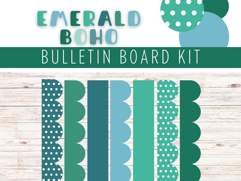 Emerald Boho Bulletin Boarder Trim, Classroom Decor Set, Greenery Theme ...