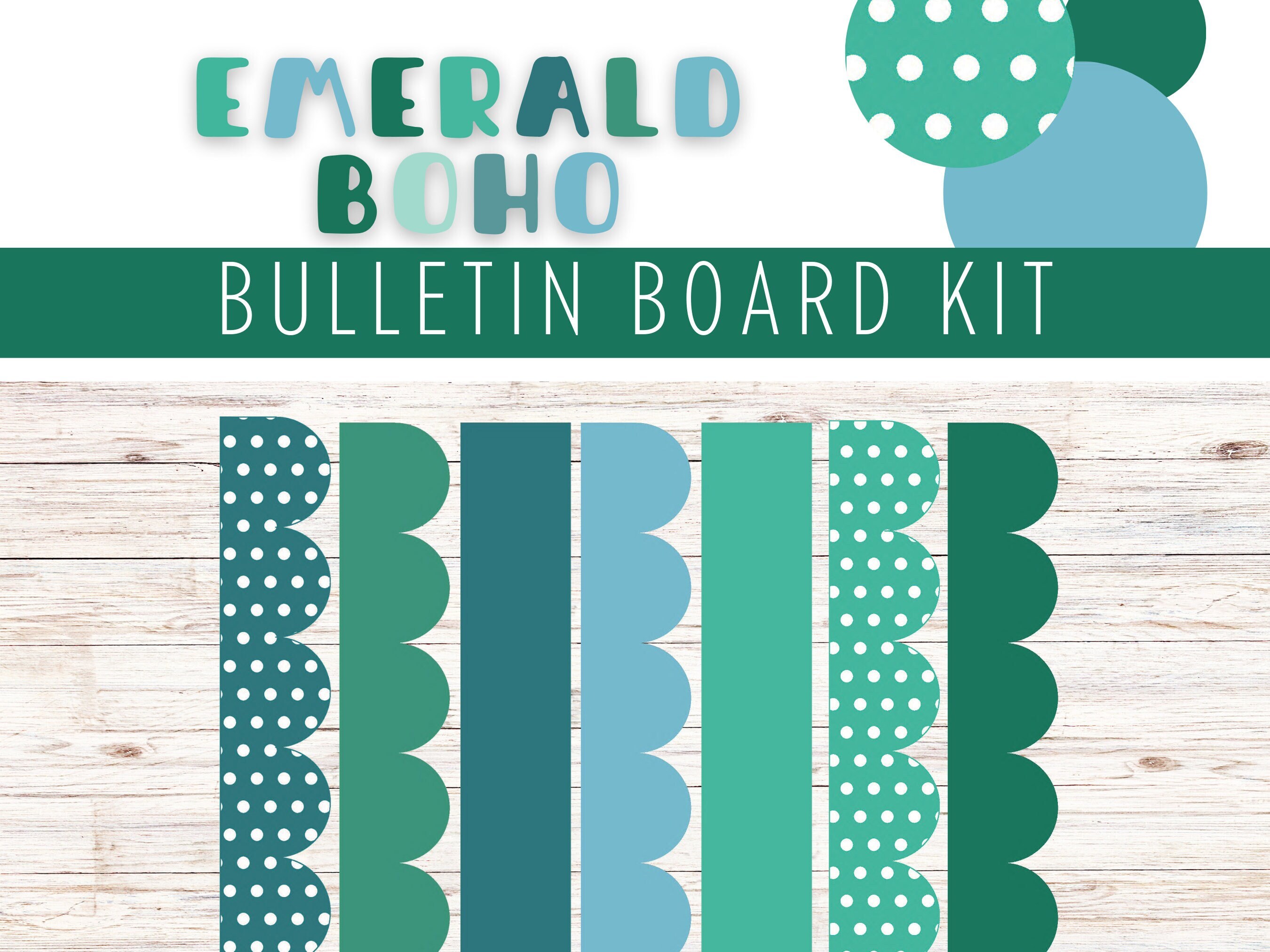 Emerald Boho Bulletin Boarder Trim, Classroom Decor Set, Greenery Theme ...