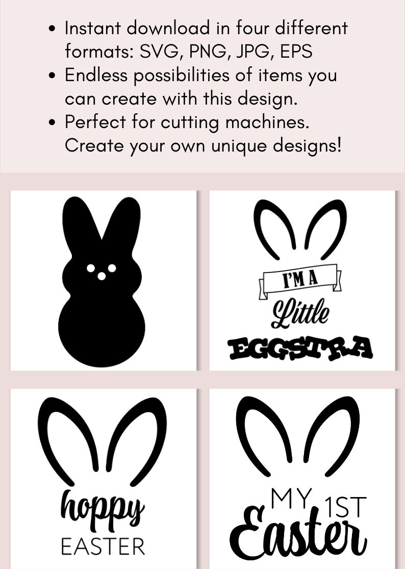 Easter SVG Bundle Digital Download Easter Clipart Four Designs - Etsy