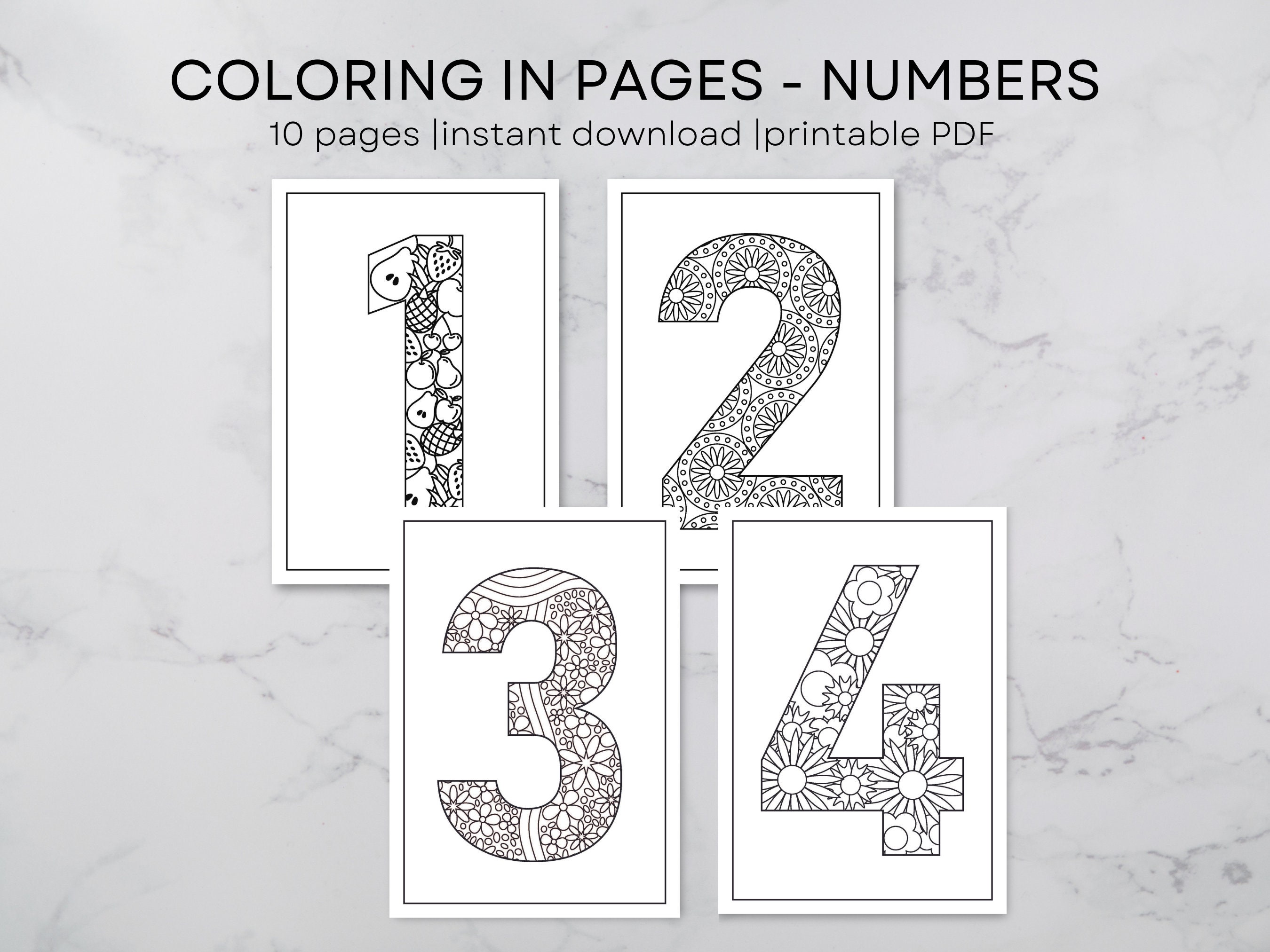 Educational Counting Pages, Printable Number Coloring Sheets, Fun ...