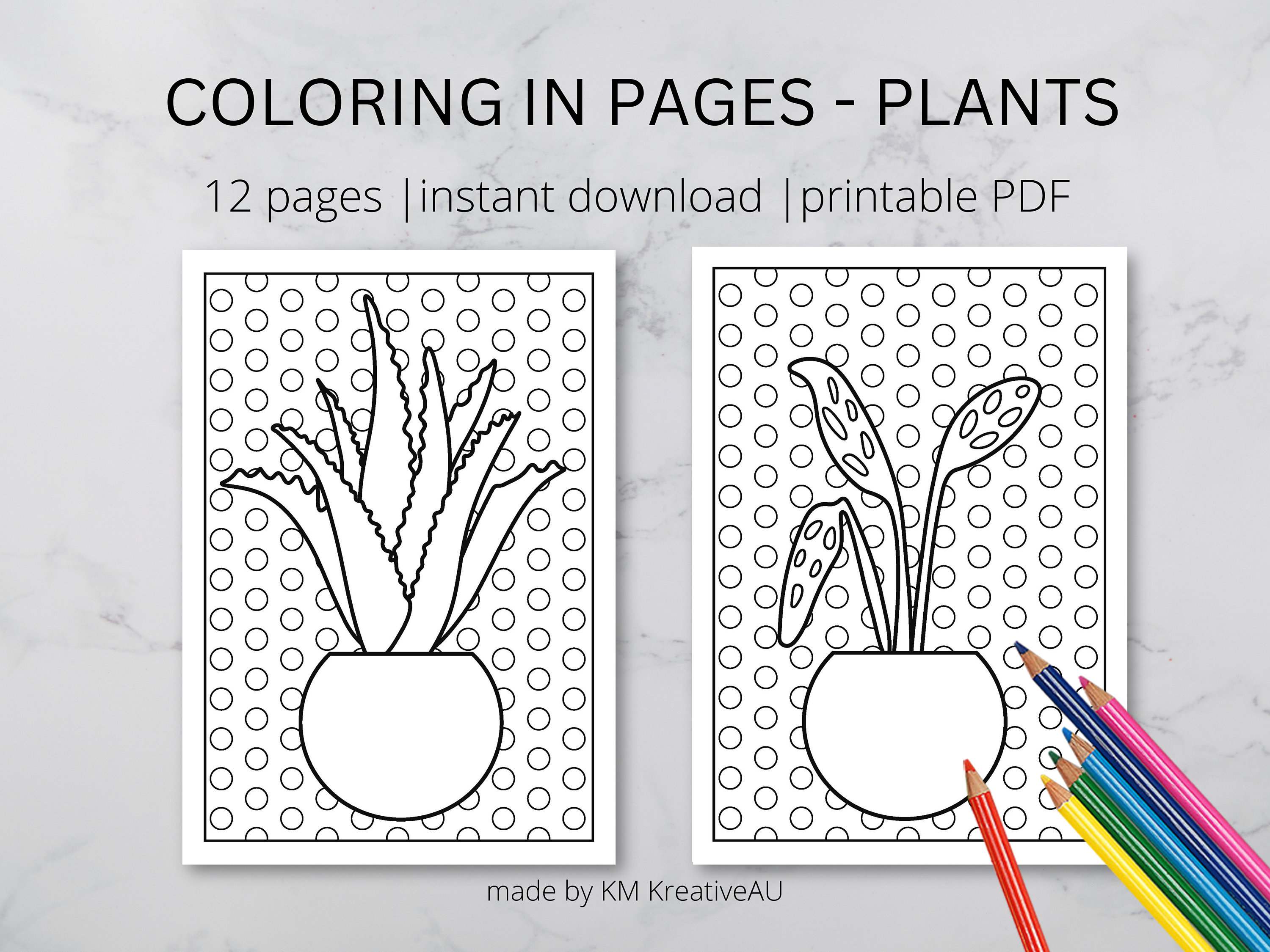 Printable Plant-themed Adult Coloring Sheets - Etsy