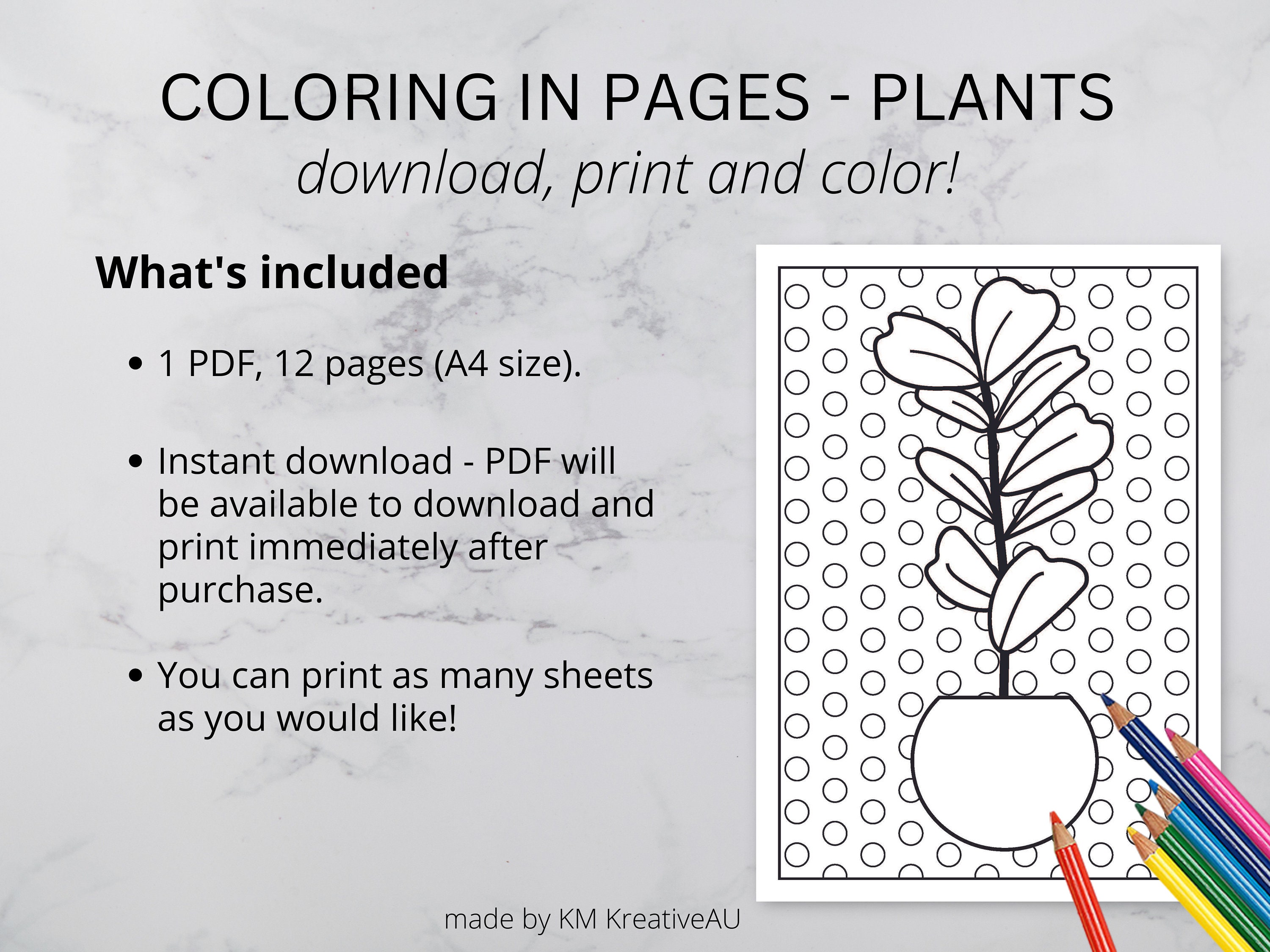 Printable Plant-themed Adult Coloring Sheets - Etsy