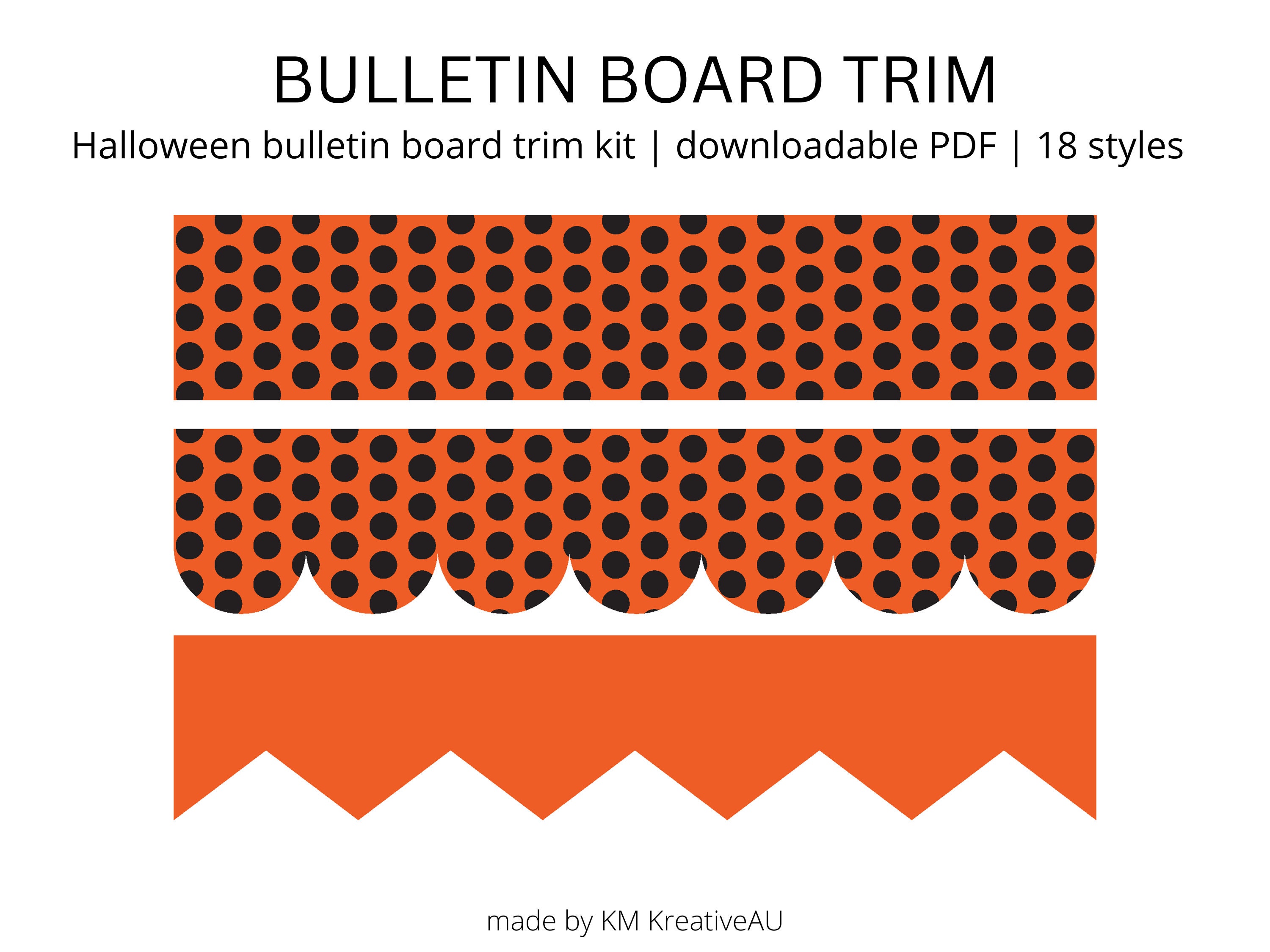 Halloween Classroom Bulletin Board Borders, Spooky Decor Trim Set ...