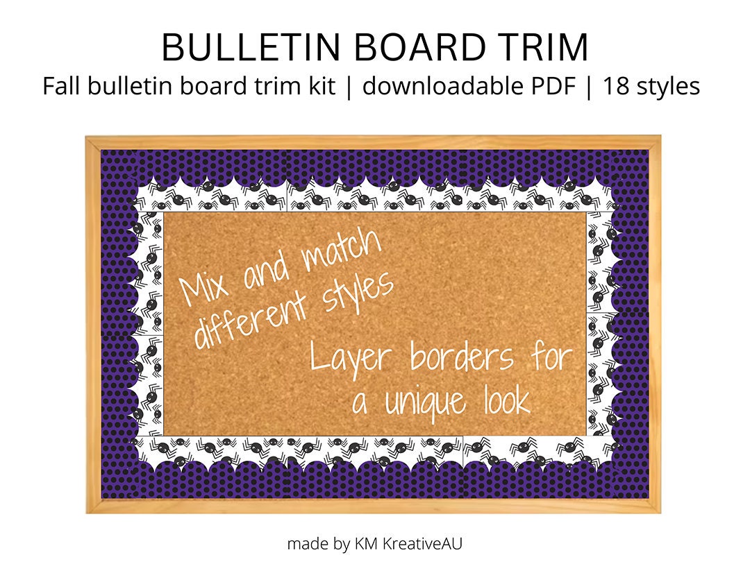 Halloween Classroom Bulletin Board Borders, Spooky Decor Trim Set ...
