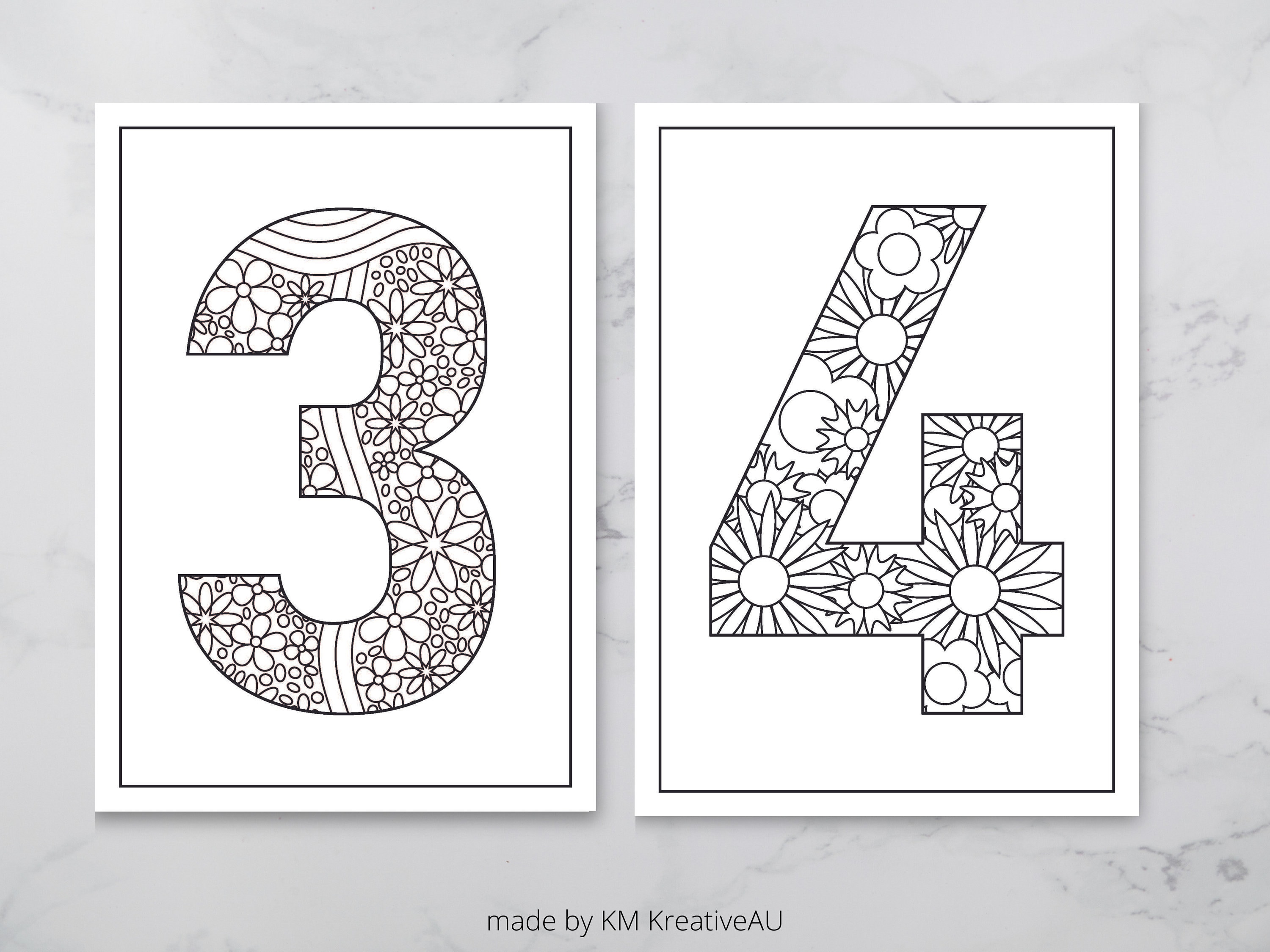 Educational Counting Pages, Printable Number Coloring Sheets, Fun ...