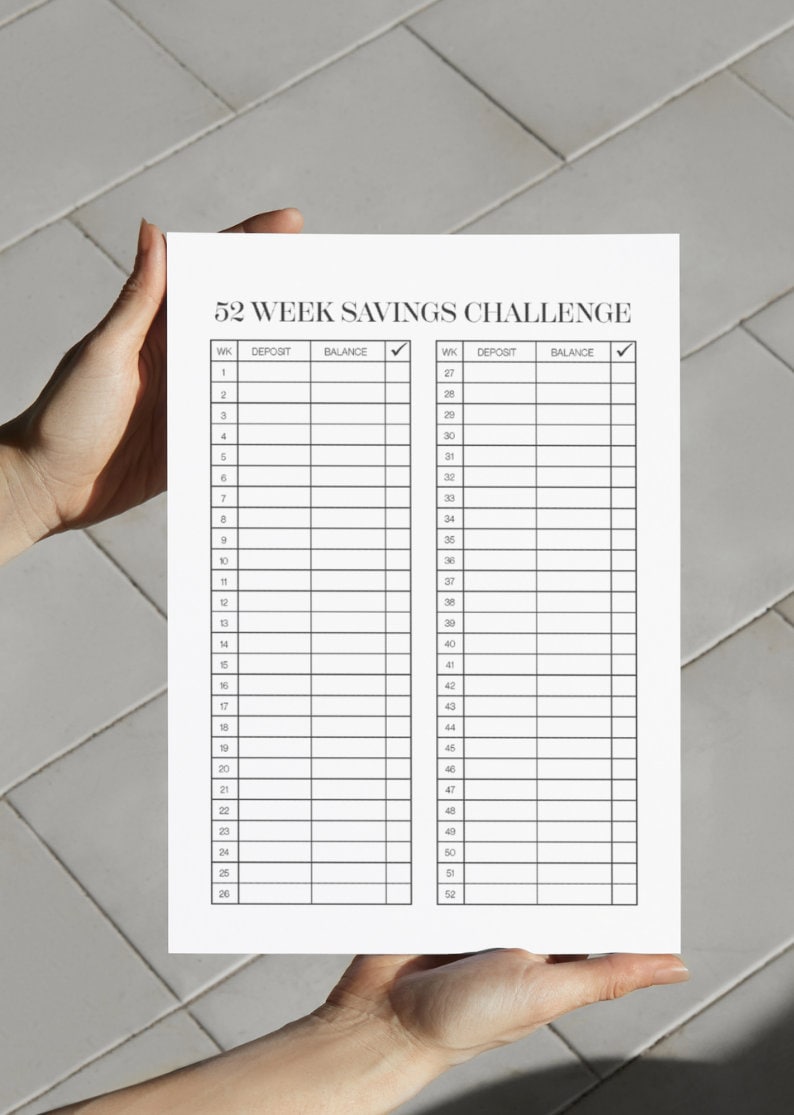 Printable Financial Organiser, 52-week Money Challenge Planner, Savings ...