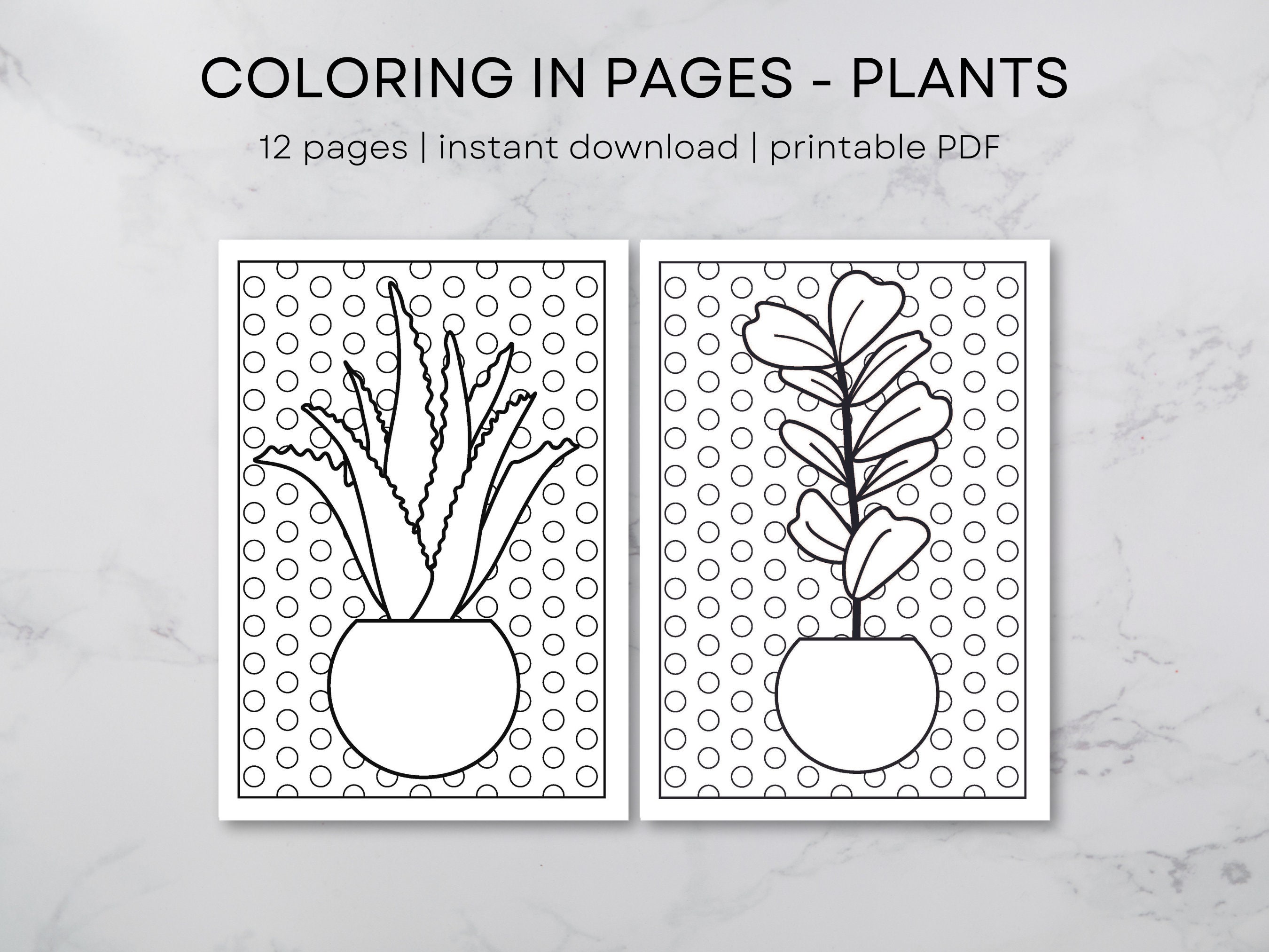 Printable Plant-themed Adult Coloring Sheets - Etsy