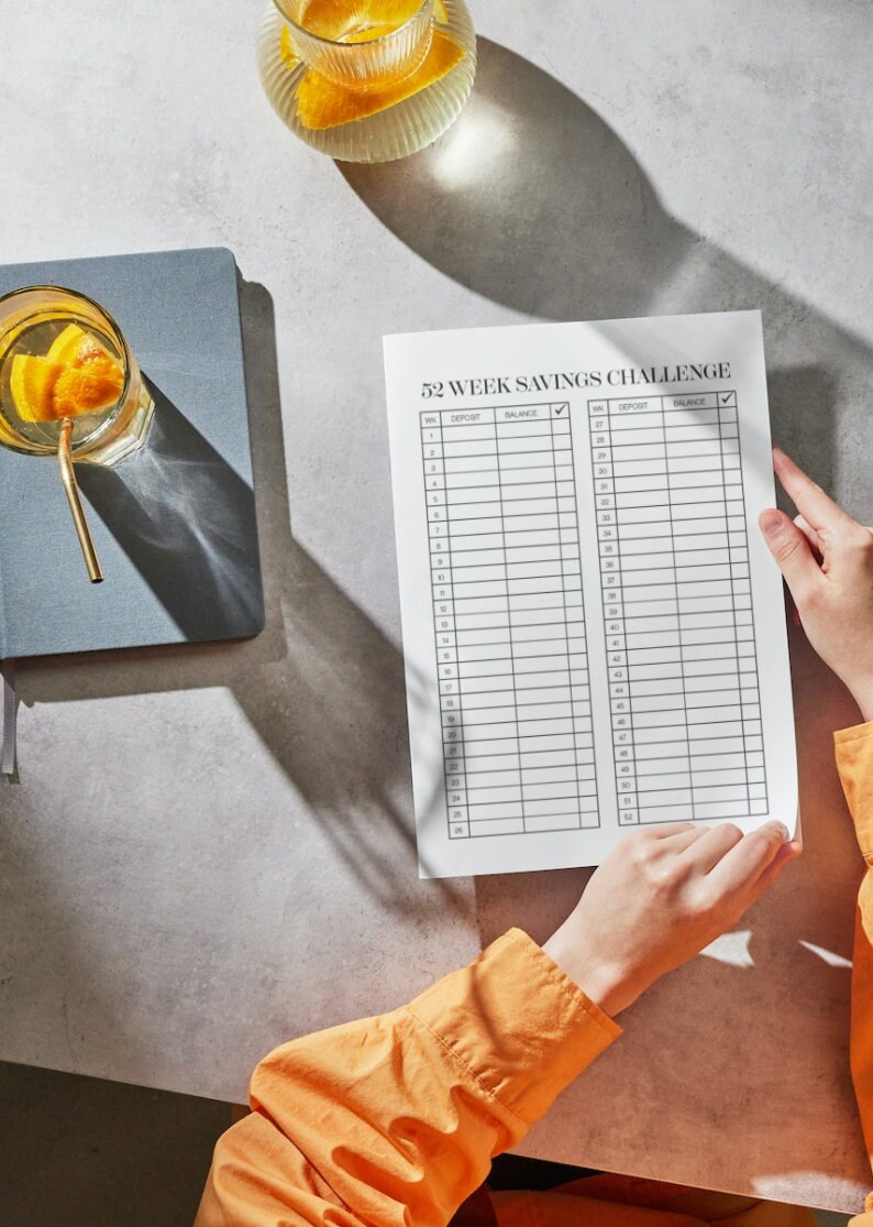 Printable Financial Organiser, 52-week Money Challenge Planner, Savings ...