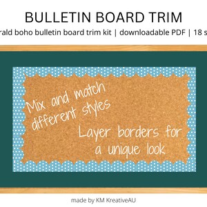 Emerald Boho Bulletin Boarder Trim, Classroom Decor Set, Greenery Theme ...