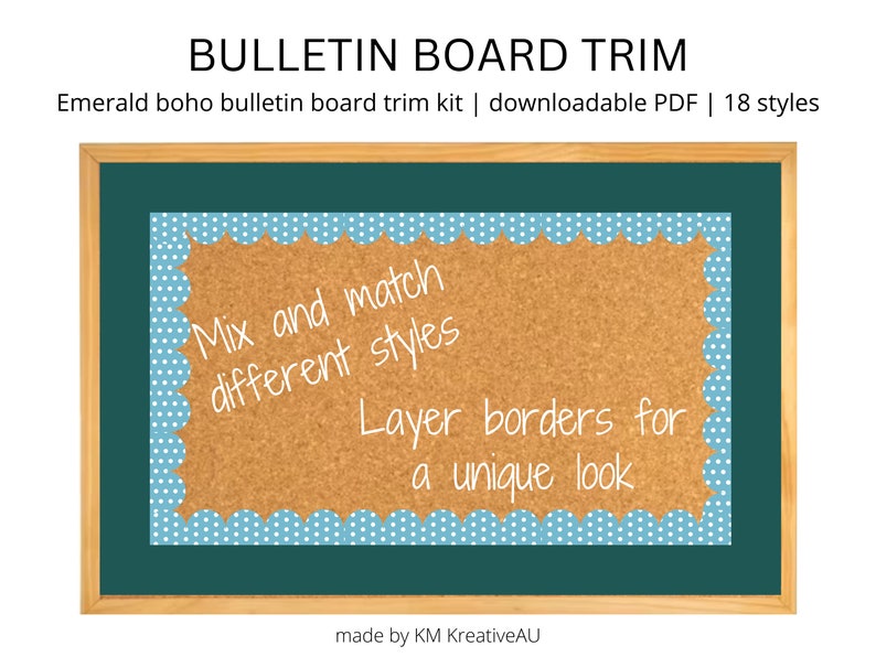 Emerald Boho Bulletin Boarder Trim, Classroom Decor Set, Greenery Theme ...