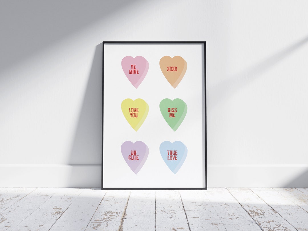 Candy Heart Art Digital Download | Digital Download | Printable Decor ...
