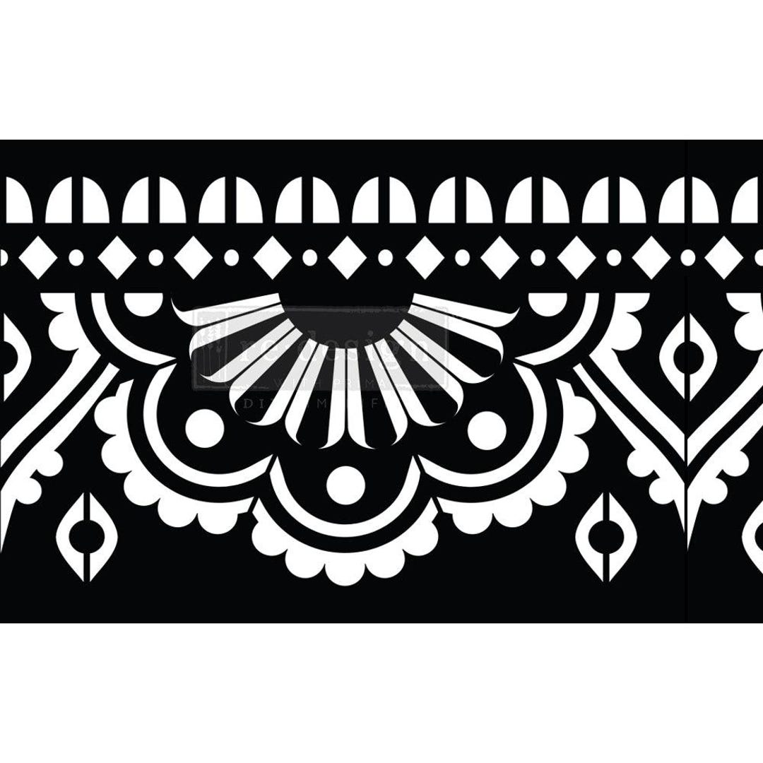 Stick and Style Stencil: Mendi Border - Etsy