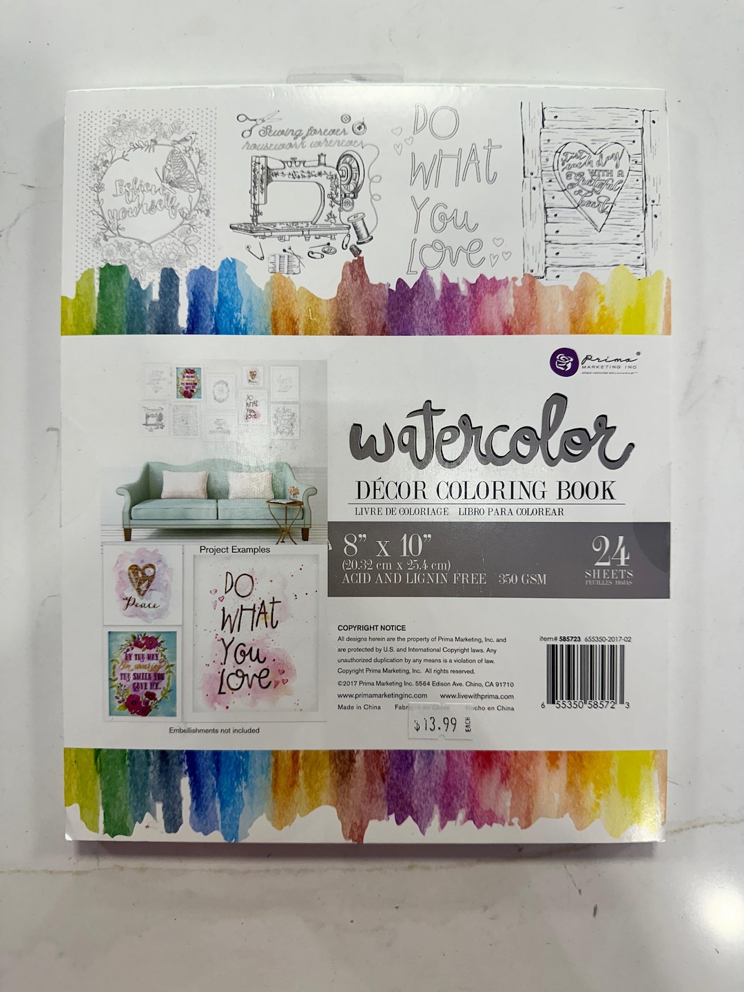 Prima Marketing Water Color Decor Coloring Book - Etsy