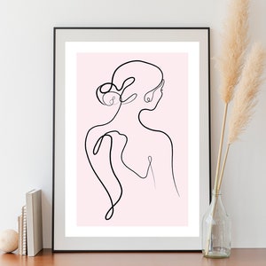 Female Line Art, Female Body Drawing, Pencil Drawing Print, Body ...
