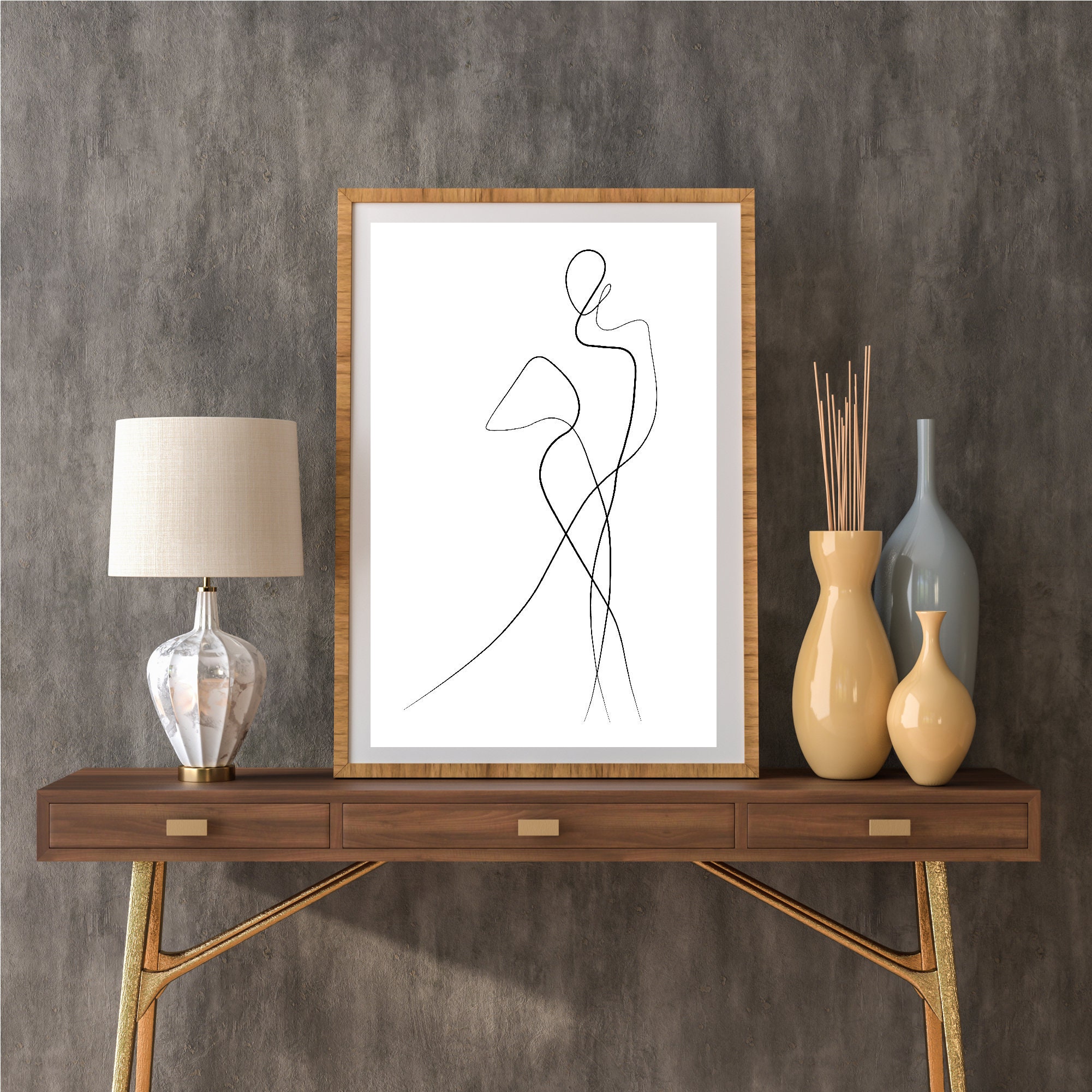 Female Line Art, Female Body Drawing, Pencil Drawing Print, Body ...