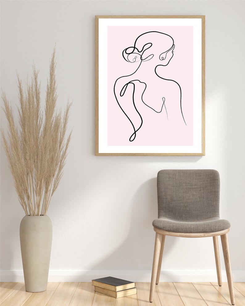 Female Line Art Female Body Drawing Pencil Drawing Print | Etsy
