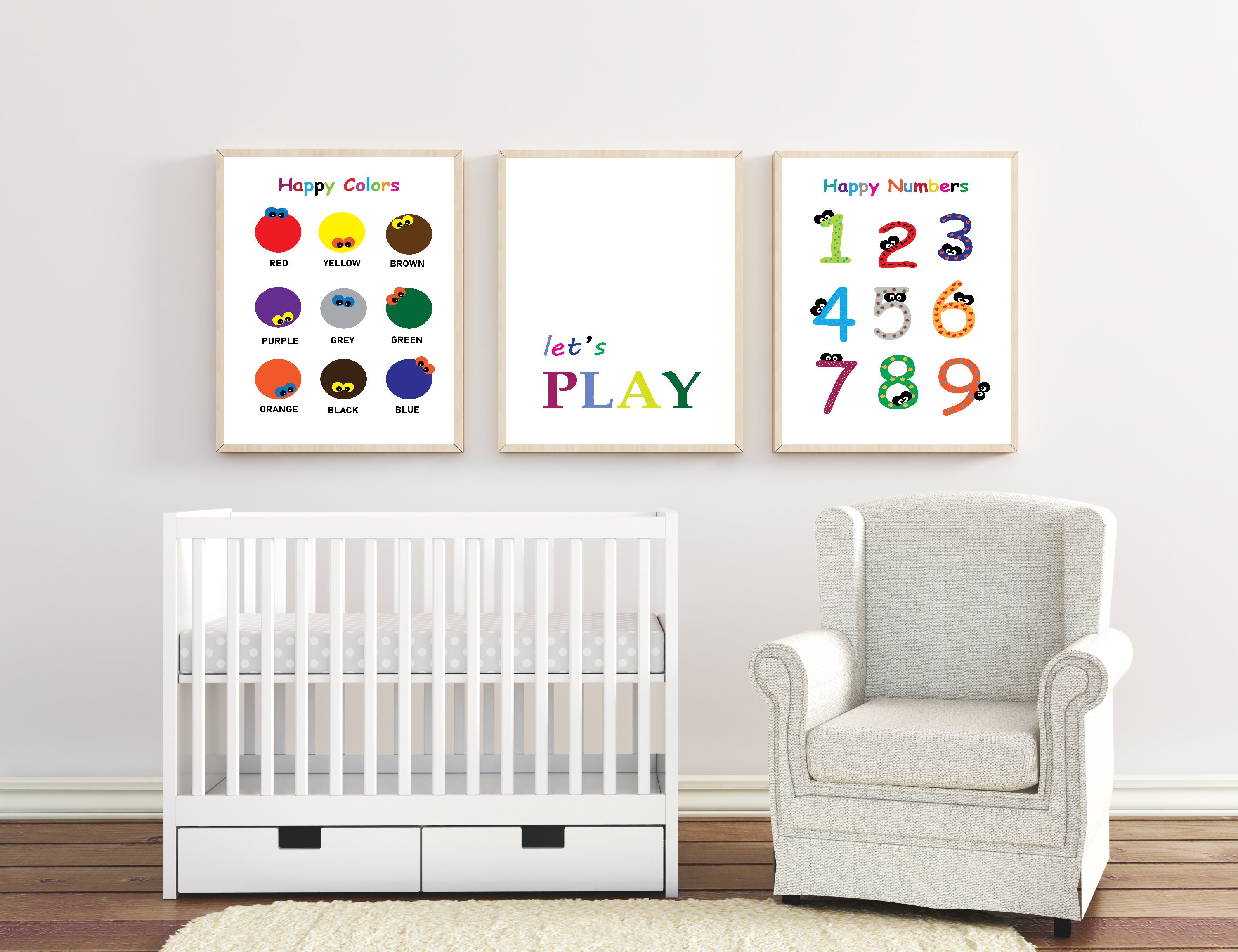 Nursery Decor Set, Educational Poster, Nursery Print Bundle, Nursery ...