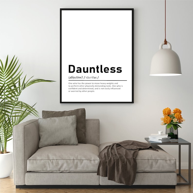 Dauntless Word Definition Print, Definition Print, Word Definition Wall ...