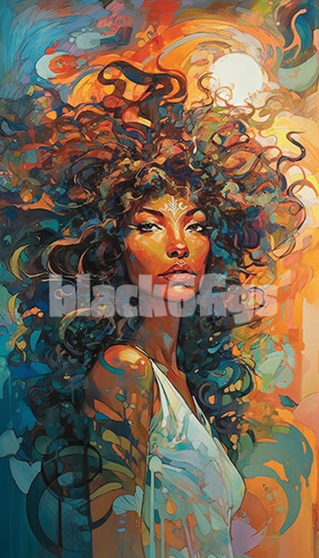 Black Goddess Digital Artwork Chromolithographic Print - Etsy