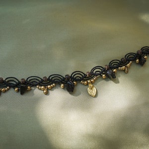 Obsidian Ankle Bracelet // Beach Bohemian Anklet With Healing Stones ...