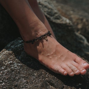 Obsidian Ankle Bracelet // Beach Bohemian Anklet With Healing Stones ...