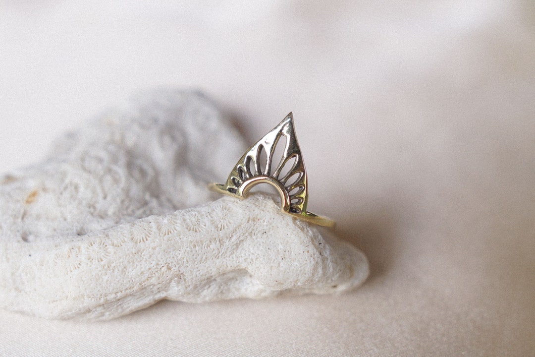 RHEA Ring // Bohemian Brass Mandala Ring / Stackable Ring / Tropical ...