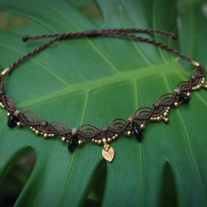 Obsidian Ankle Bracelet // Beach Bohemian Anklet With Healing Stones ...