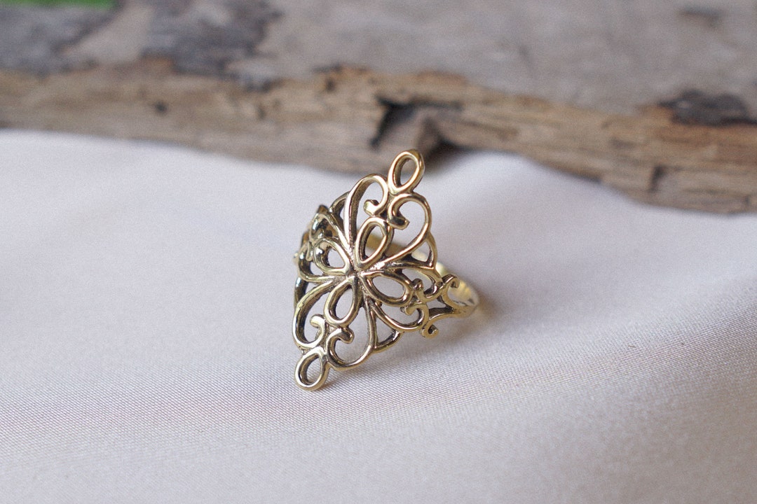 AMARA Ring // Bohemian Brass Mandala Ring / Tropical Hippie Jewelry ...