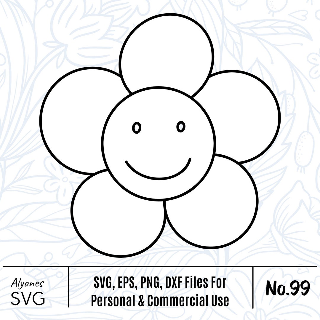 Smiley Face Flower Digital Download SVG PNG JPG - Etsy Australia