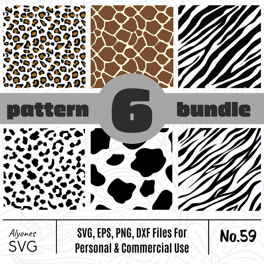 Animal Print Svg Bundle, Leopard Print Svg, Cheetah Print Svg, Cow ...