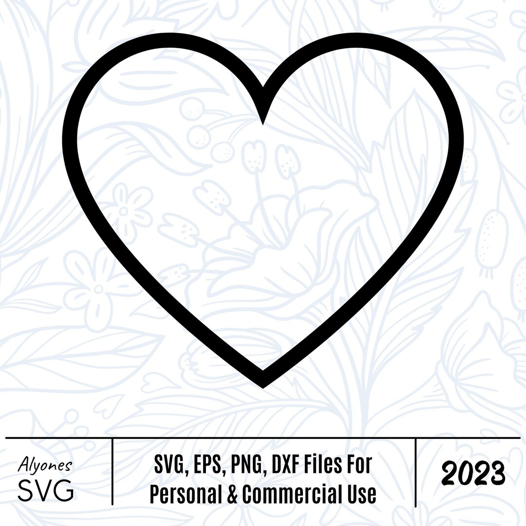Heart Outline DIGITAL DOWNLOAD - Etsy