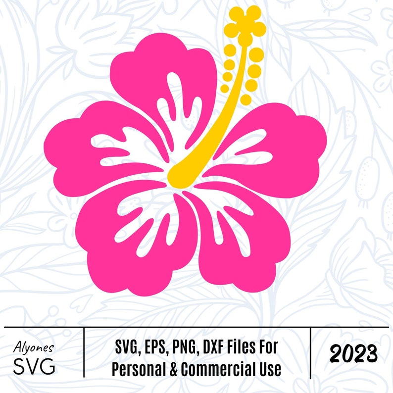 Hibiscus Svg Hibiscus Clip Art Hawaiian Flower Svg Etsy