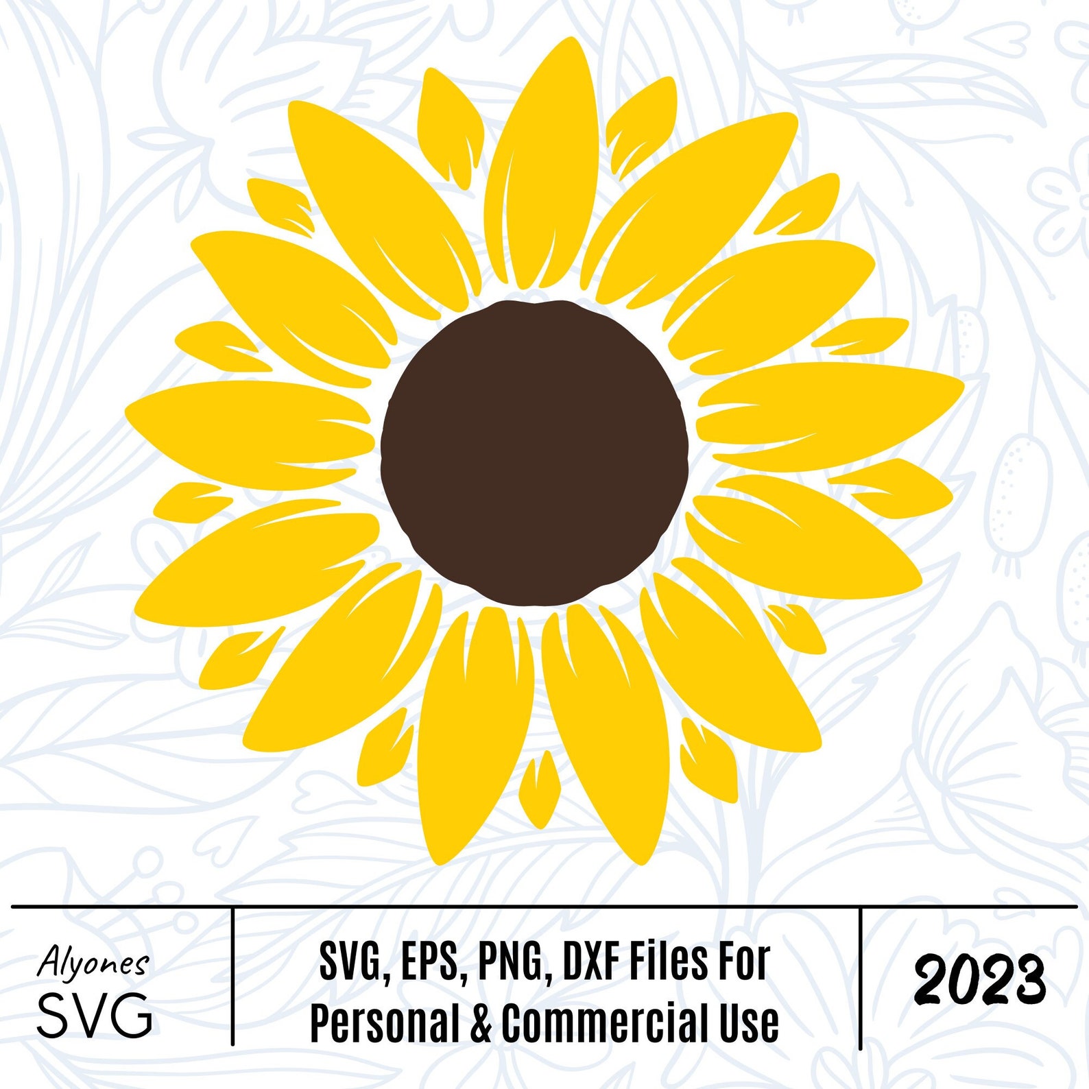 Sunflower Svg Flower Clipart Yellow Svg Files Cricut - Etsy