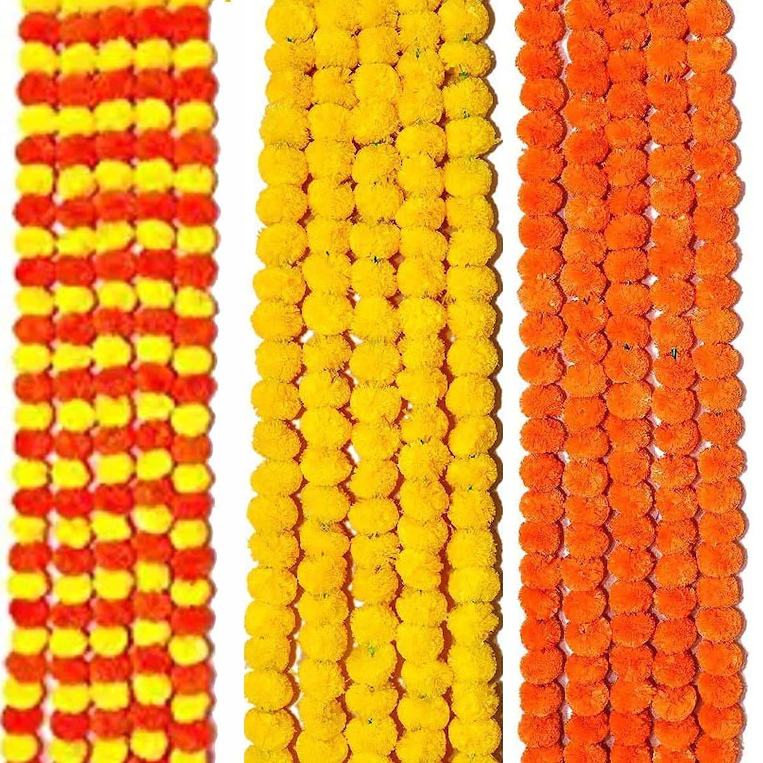 15 PCS Artificial Marigold Flower Garlands Wedding/ Party /backdrop ...