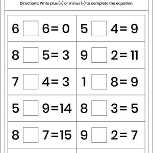 Kindergarten Math Worksheets. Addition Worksheets. Distance - Etsy