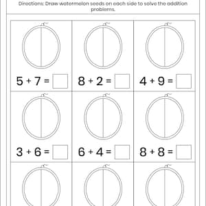 Kindergarten Math Worksheets. Addition Worksheets. Distance - Etsy