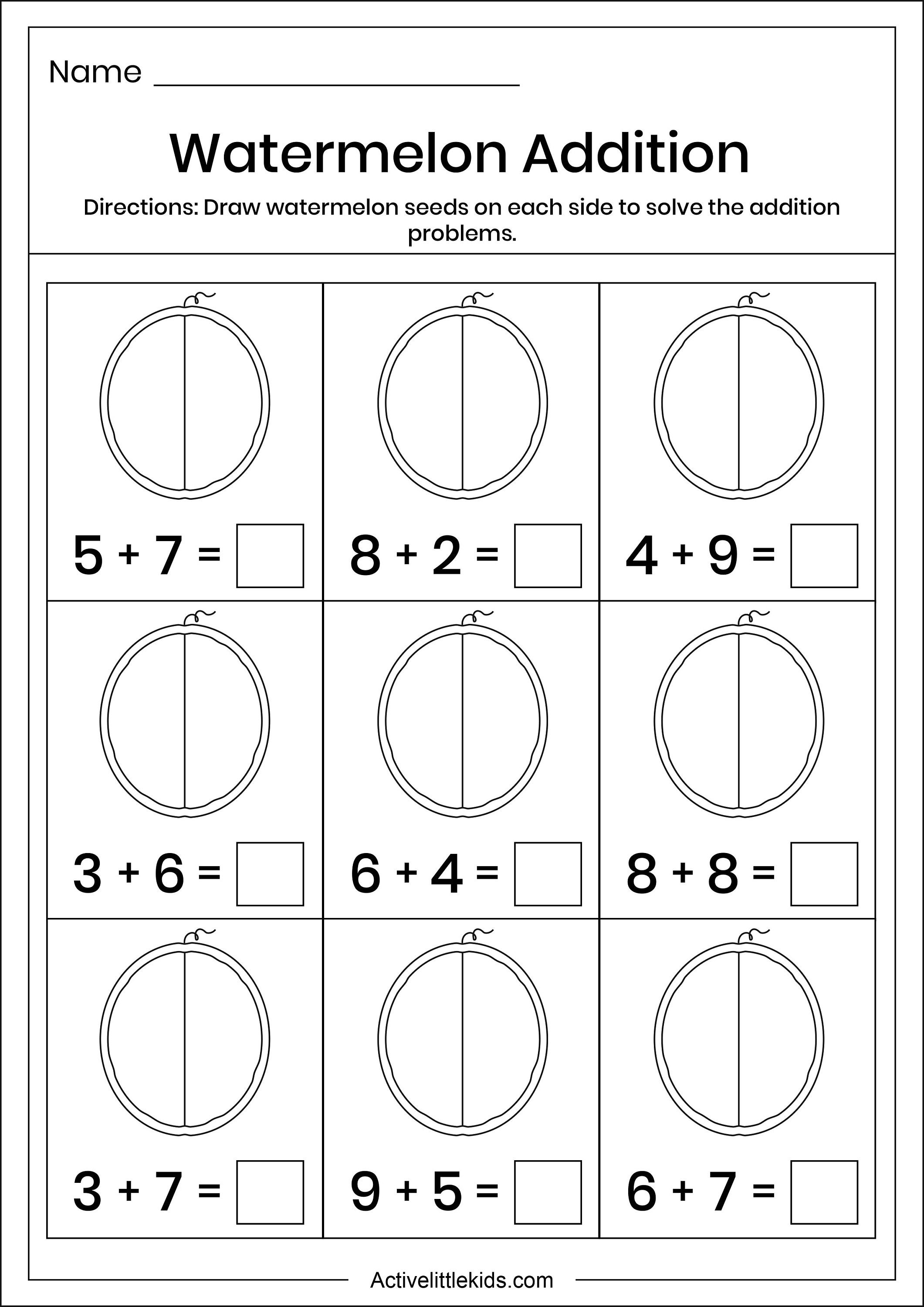 Kindergarten Math Worksheets. Addition Worksheets. Distance - Etsy