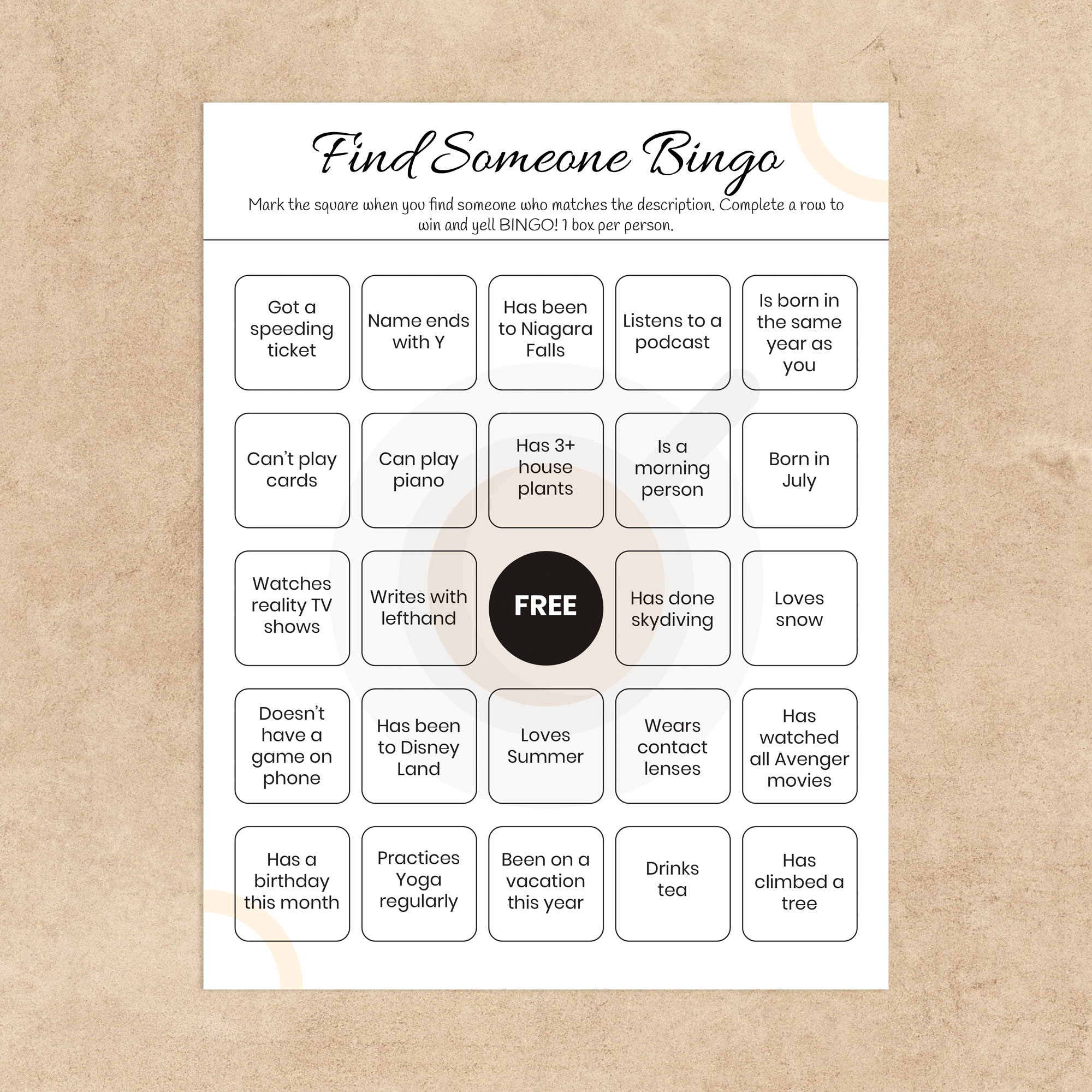 Find Someone Who Game Human Bingo Cards Printable Get to - Etsy