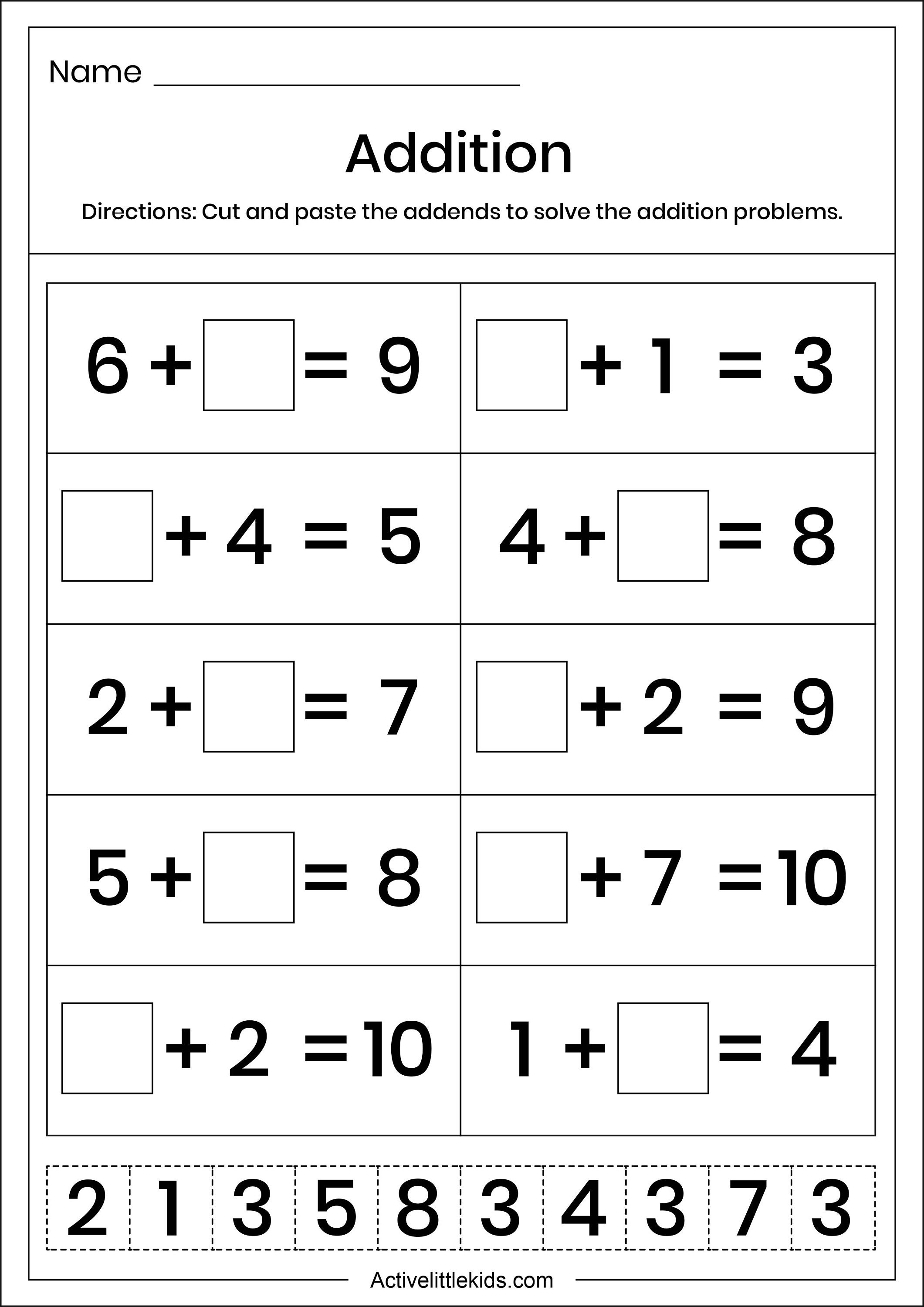 Kindergarten Math Worksheets. Addition Worksheets. Distance - Etsy
